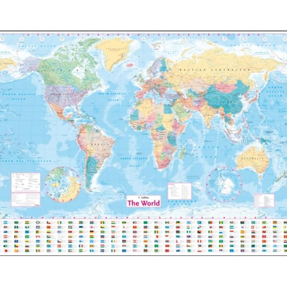 Collins World Wall Laminated Map price in Bahrain, Buy Collins World ...