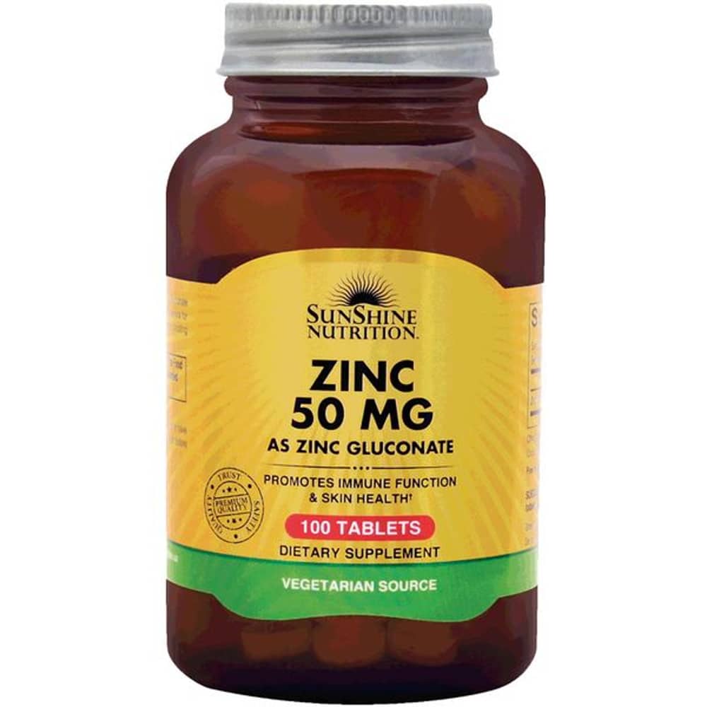 Buy Sunshine Nutrition Zinc 50mg 100 Tablets Online in UAE | Sharaf DG