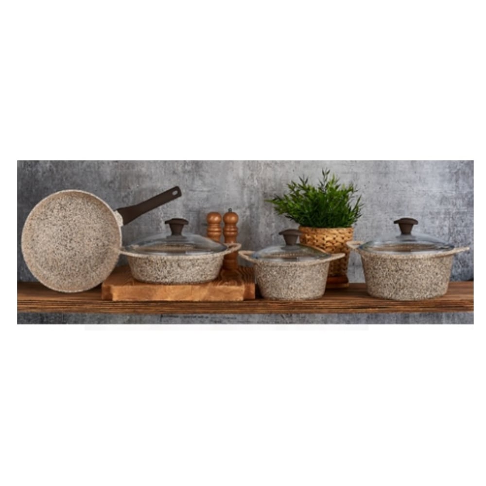 Falez Doa-Cast Premium Cookware Set Creamy 7pcs price in Bahrain, Buy ...