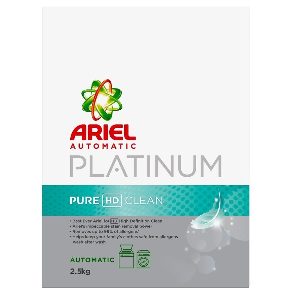 Buy Ariel 73652 Automatic Platinum Laundry Powder Pure Hd Clean 2.5 kg ...