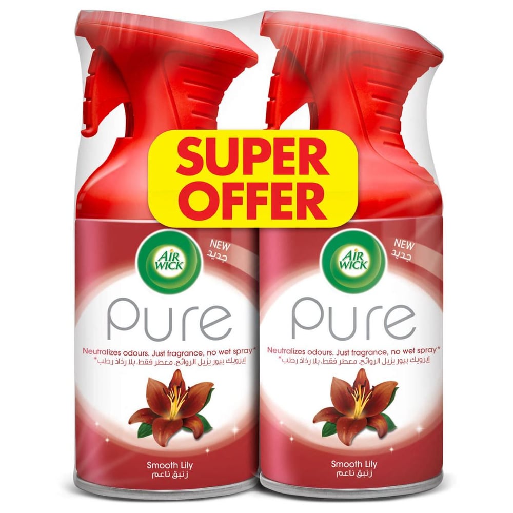 Buy Airwick Air Freshner Aerosol Pure Smooth Lilly Twin Pack Online in ...