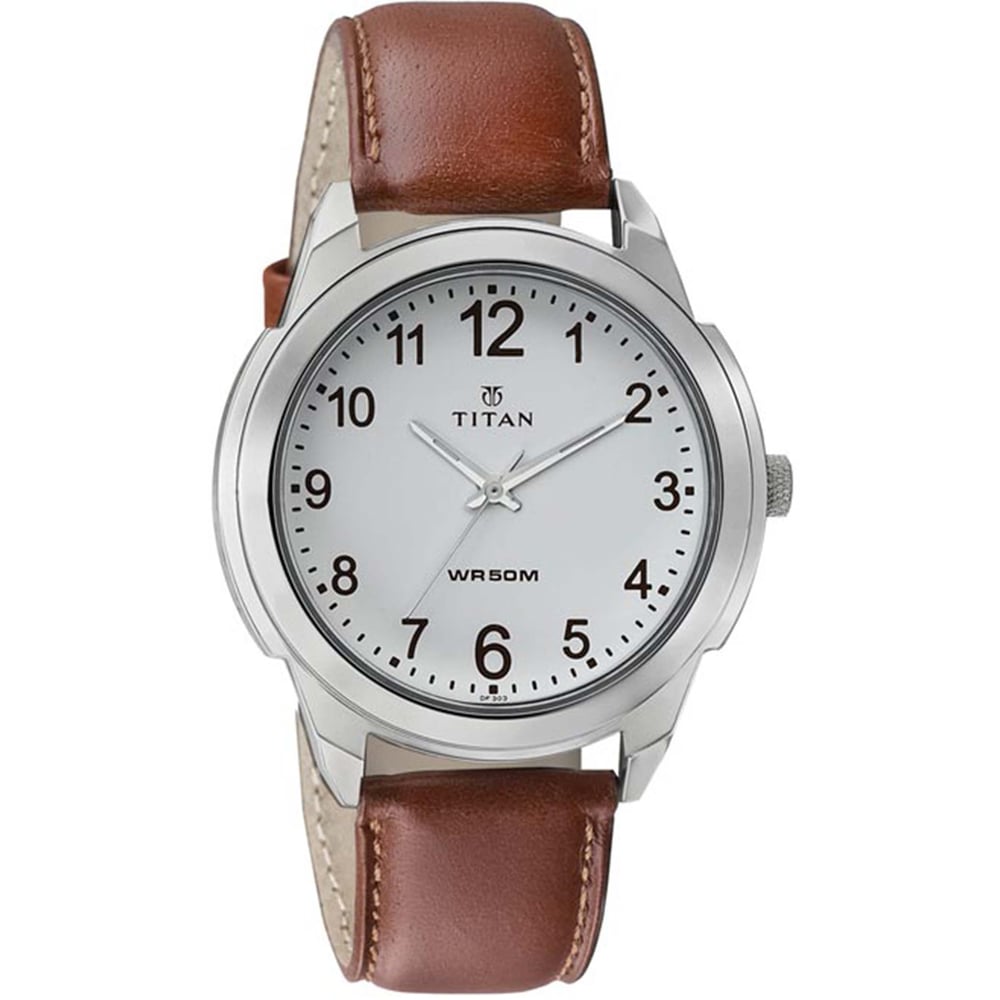 Titan, 1585SL07, Mens Watch Classique Collection Analog, White Dial ...