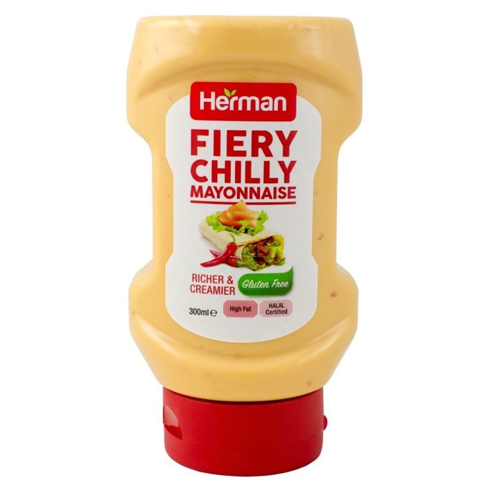 Buy Herman Fiery Chilli Flavoured Mayonnaise 300ml-Pet Online in UAE ...