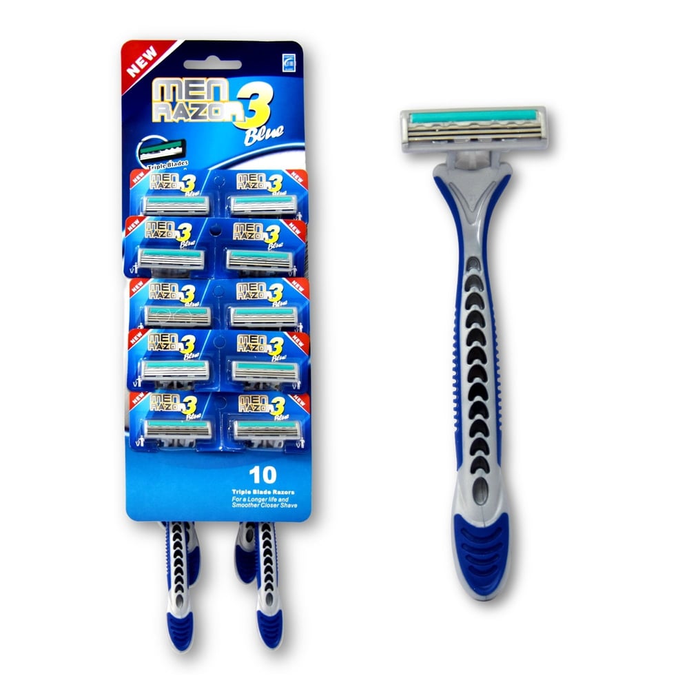 Buy Gillette Men Razor 3 Blue 3 Lames Soft Grip Handle Soft Skin ...