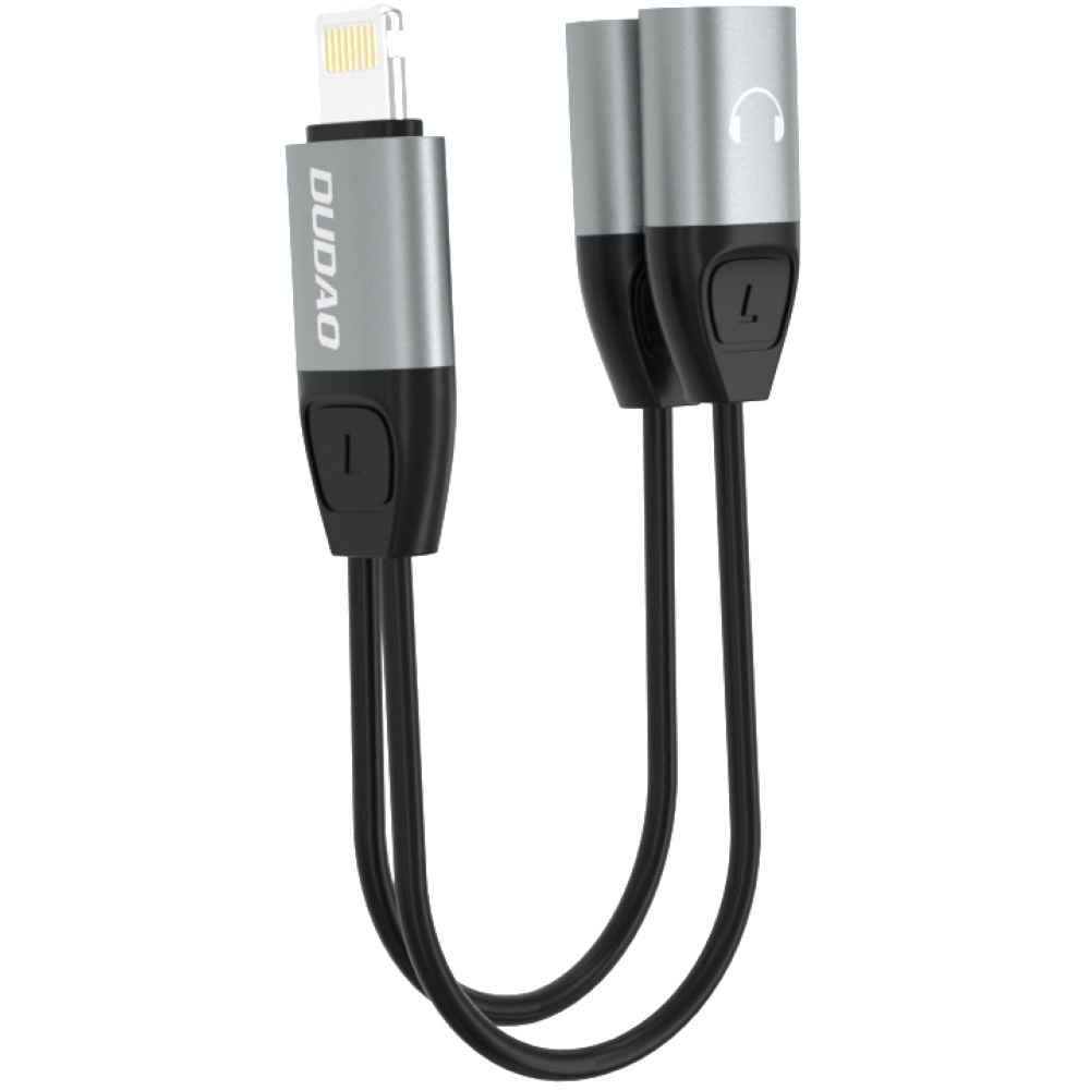 Dudao 2 In 1 Lightning To Dual Lightning Adapter Grey price in Bahrain ...