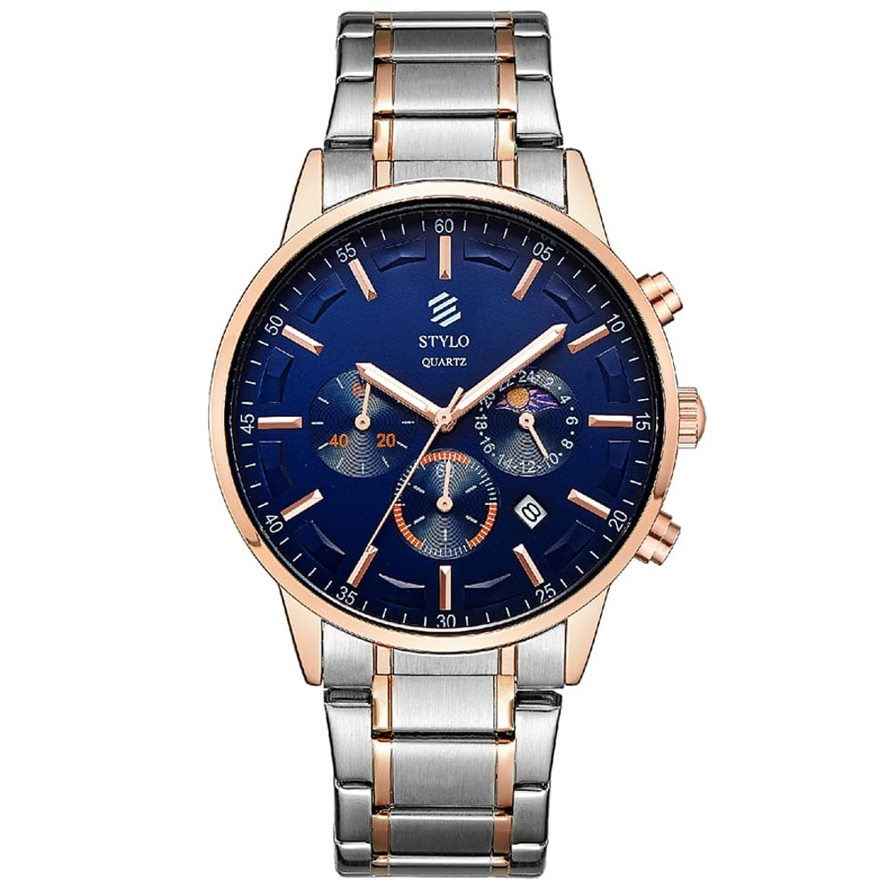 Buy Stylo Men’s Chronograph Navy Blue Dial Watch – S22106-kbkn Online ...