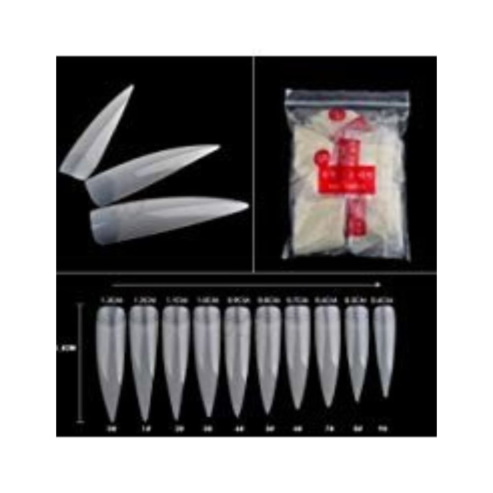 Buy Honey Joy 500pcs Pack Half Cover Long Stiletto Sharp Ending Acrylic