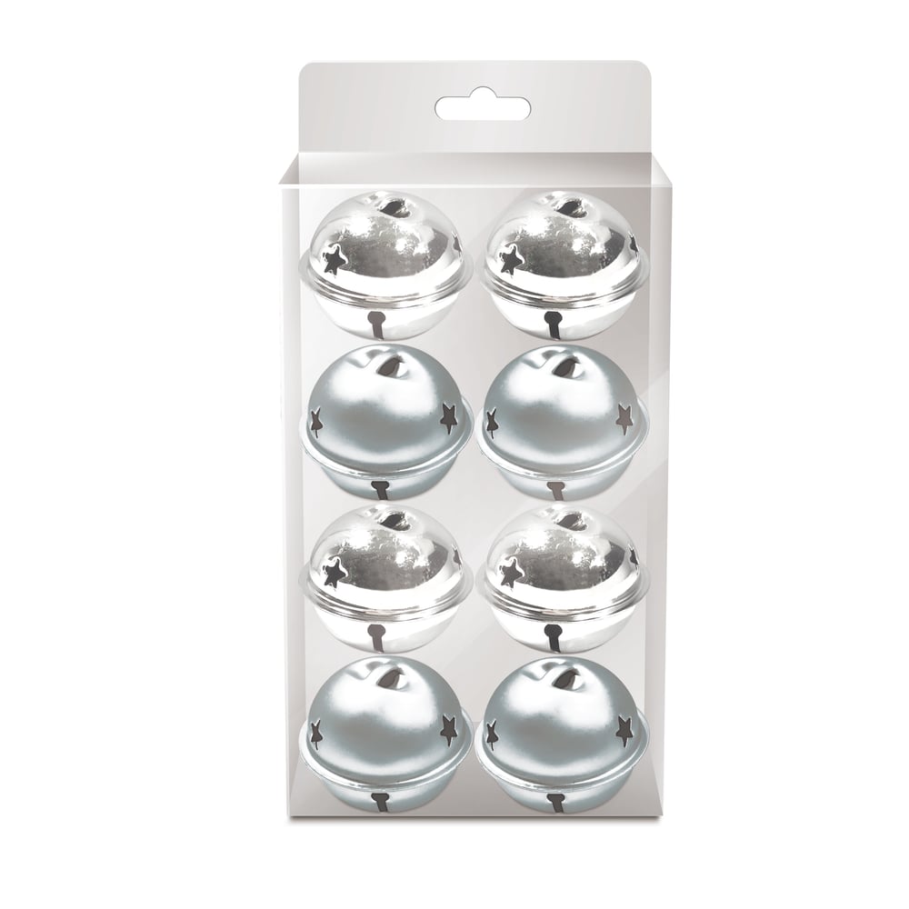 Buy Christmas Magic Silver Bells 4cm 8pcs Online in UAE | Sharaf DG