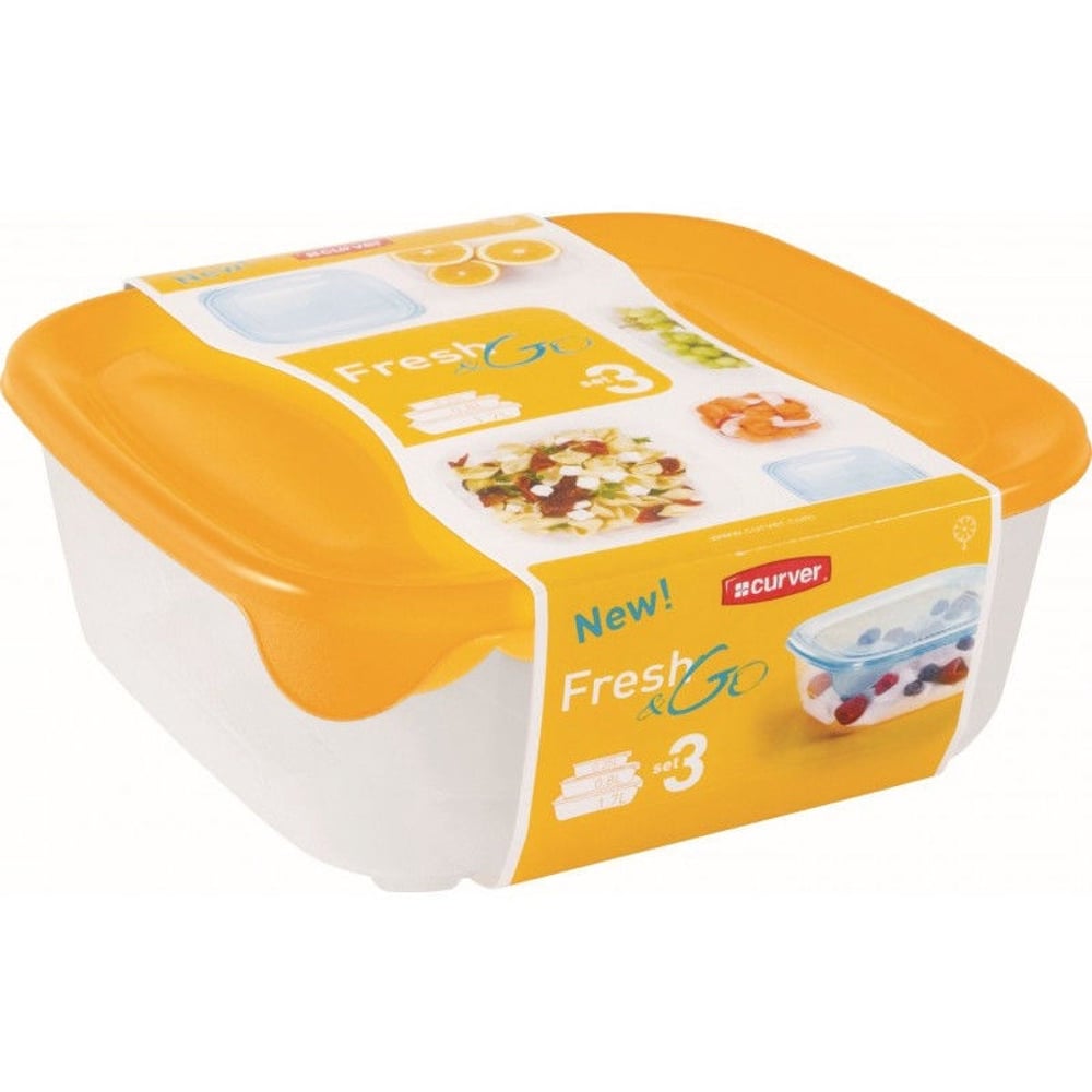Buy Curver 182216 Fresh&Go Food Container 0.8L 3pcs| Sharafdg.com