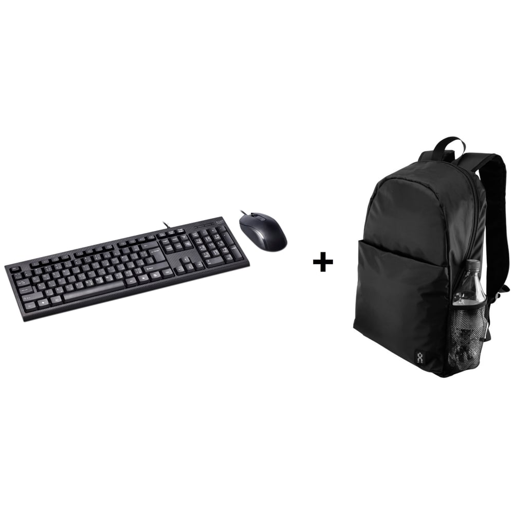 Xcell KB100W Wired Combo Keyboard Black + BG200BP Laptop Backpack 15 ...