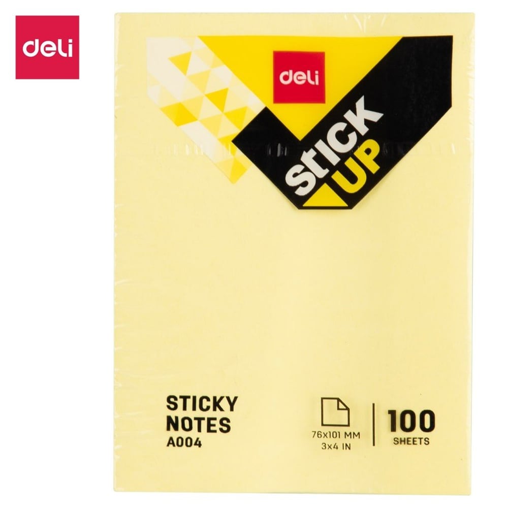 Buy Deli Sticky Notes 76x101mm 3”x4” 100 Sheets Yellow Online in UAE ...