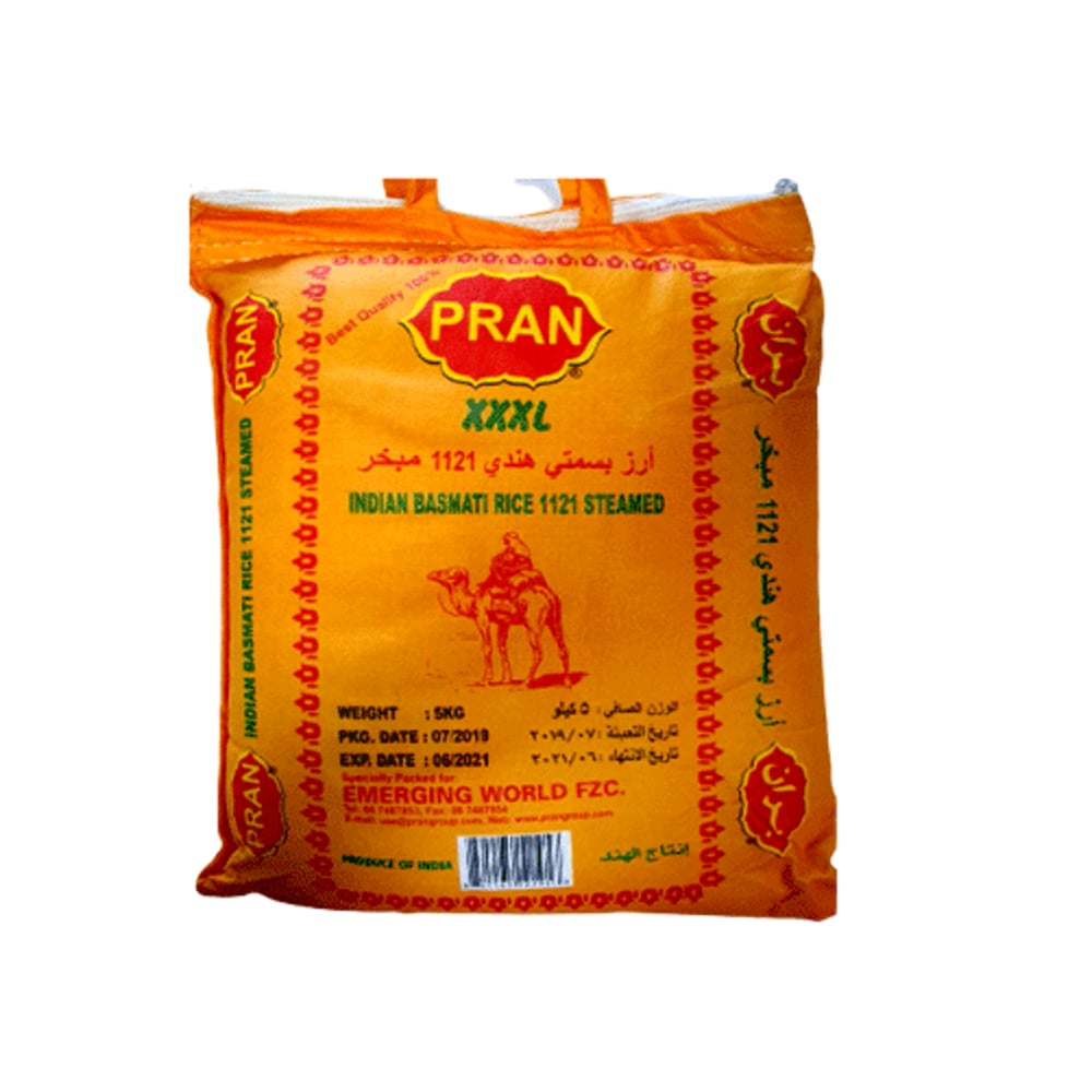 اشتري Pran XXXL 1121 Steamed Basmati Rice 5kg عبر الإنترنت في الإمارات ...