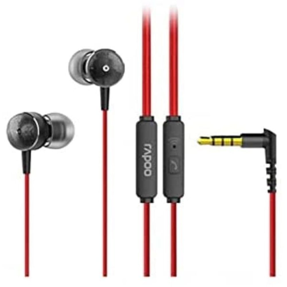 Buy Rapoo EP28 Wired In Ear Earphones Red Online in UAE | Sharaf DG