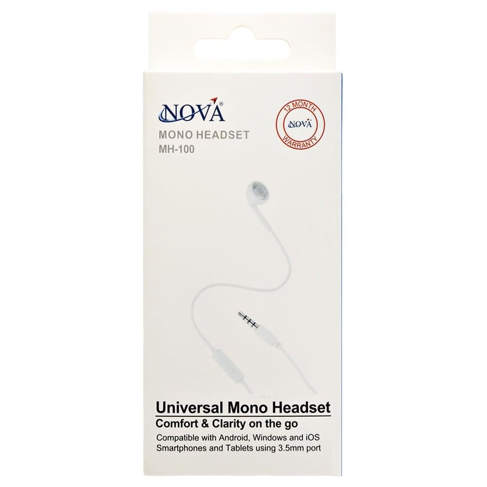 Nova MH100 Wired In Ear Mono Headset White price in Bahrain, Buy Nova ...