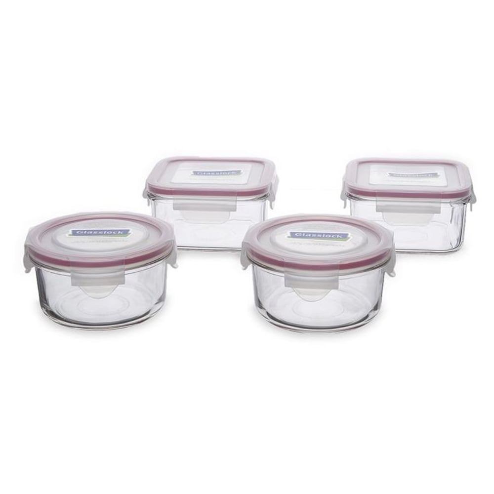 Glasslock 4pcs Food Lunch Box Gift Set Multicolour 490/400ml Online ...