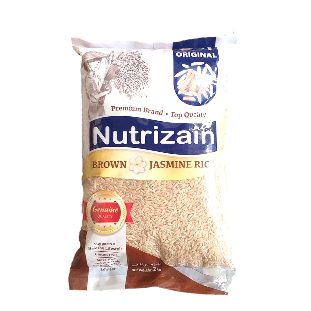 Buy Nutrizain Brown Jasmine Rice, 2 kg Online in UAE | Sharaf DG
