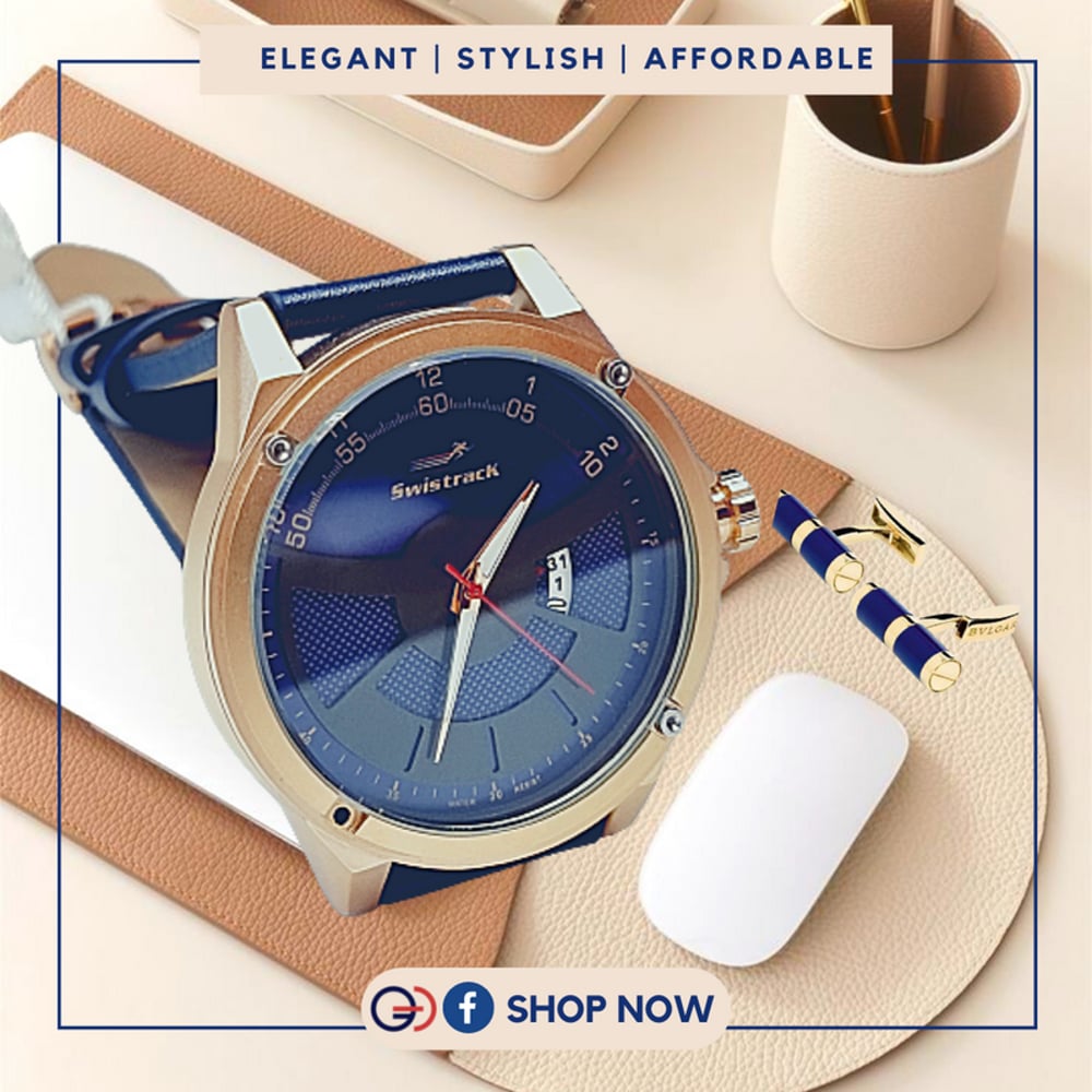 Buy Swistrack Men’s Analog Leather Belt Wristwatch-st6136m-blurg Online ...