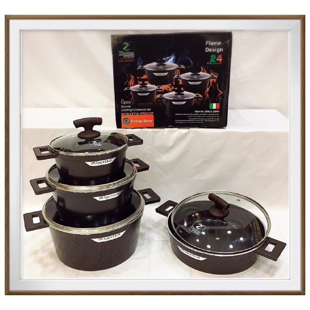 Zigma Granite Cookware Set Red 8pcs price in Bahrain, Buy Zigma Granite ...