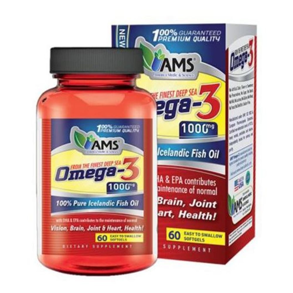 AMS Omega 3 1000mg Softgels 60’s price in Bahrain, Buy AMS Omega 3 ...