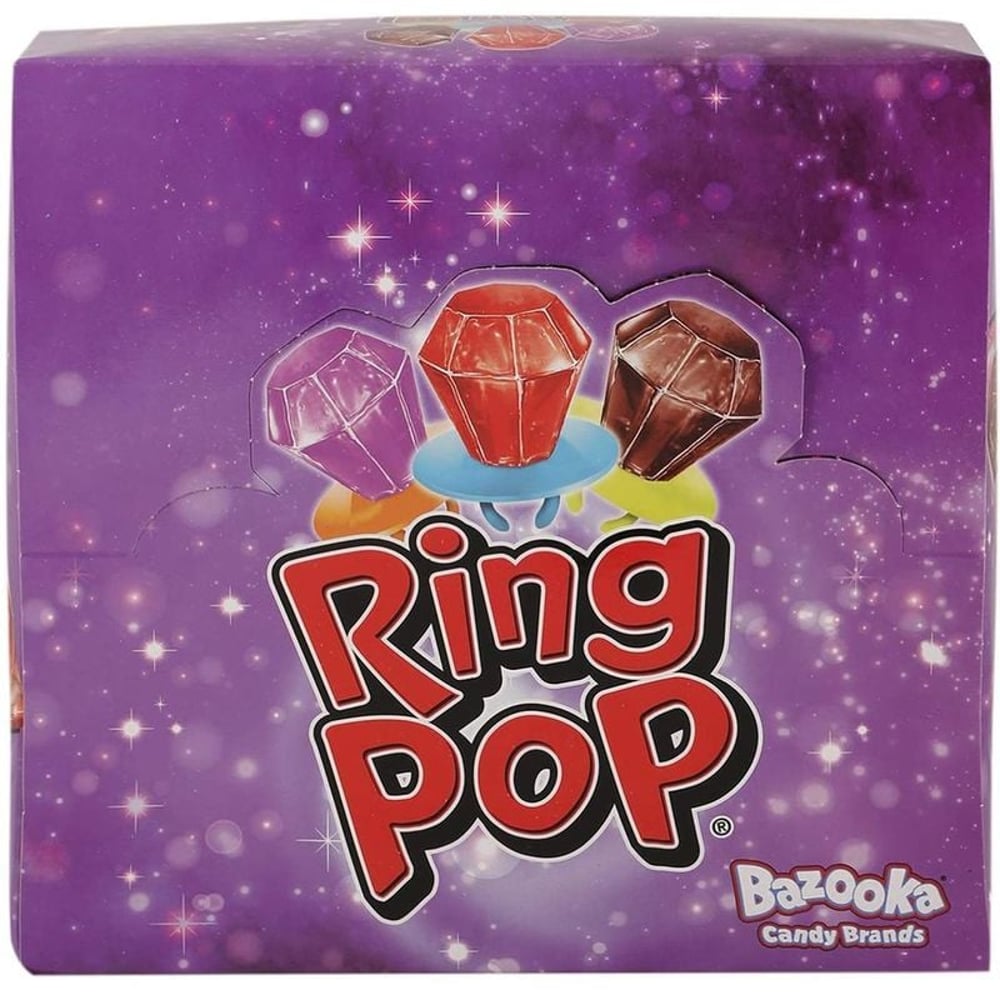 Buy Bazooka Ring Pop Strawberry, Cola and Blackcurrent Flavour Hard ...