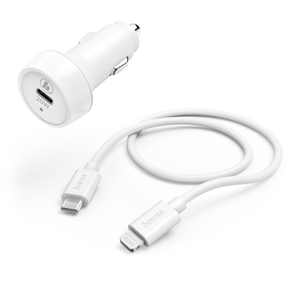 Buy Hama Car Charger with USB-C Cable 1m White Online in UAE | Sharaf DG
