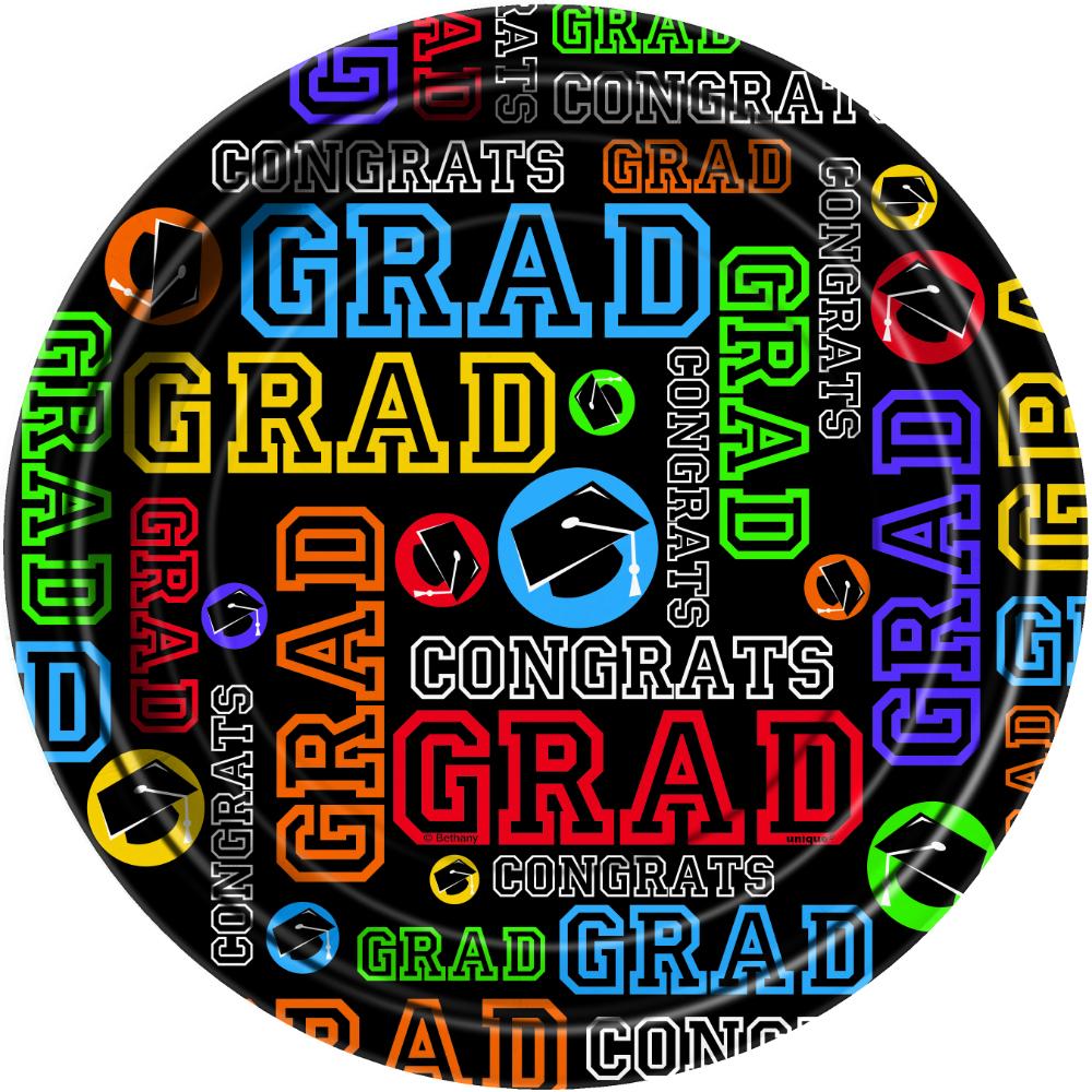 Buy Unique- Grad Party 8 9in Plates Online in UAE | Sharaf DG