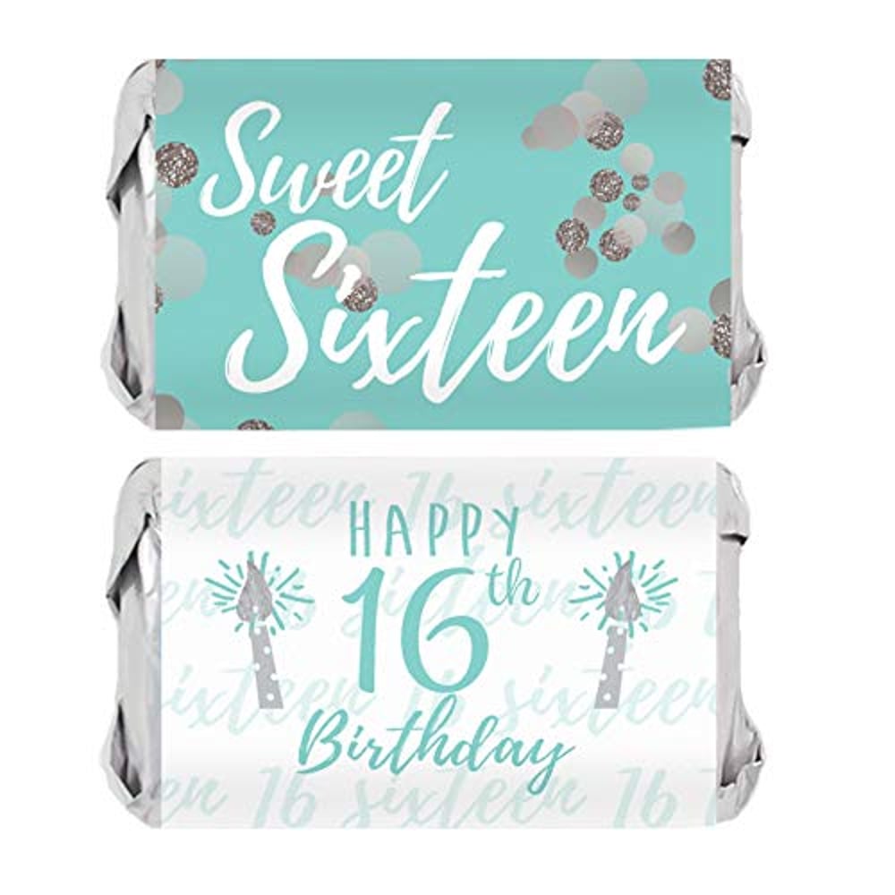 Buy DISTINCTIVS Sweet Sixteen 16Th Birthday Mini Candy Bar Wrappers, 45 ...