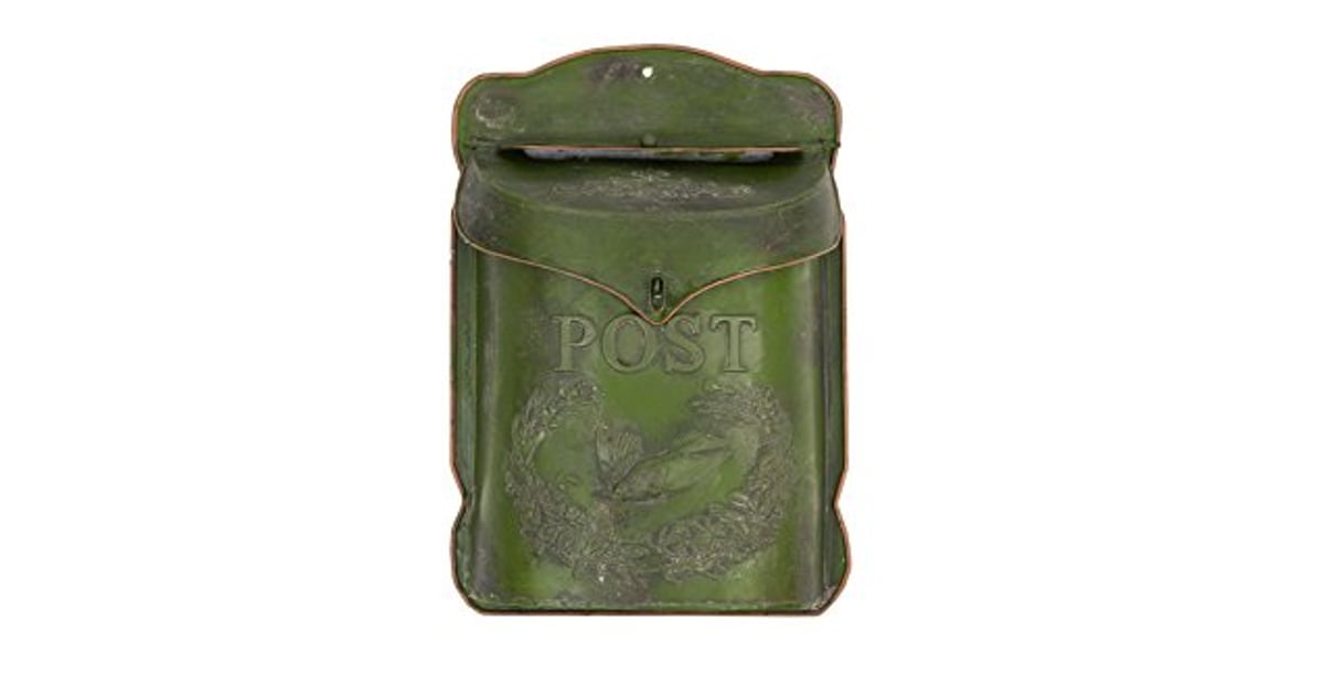 Buy Creative Co-Op Embossed Tin Letter Box, 10.5″ X 15.5″, Green Online ...