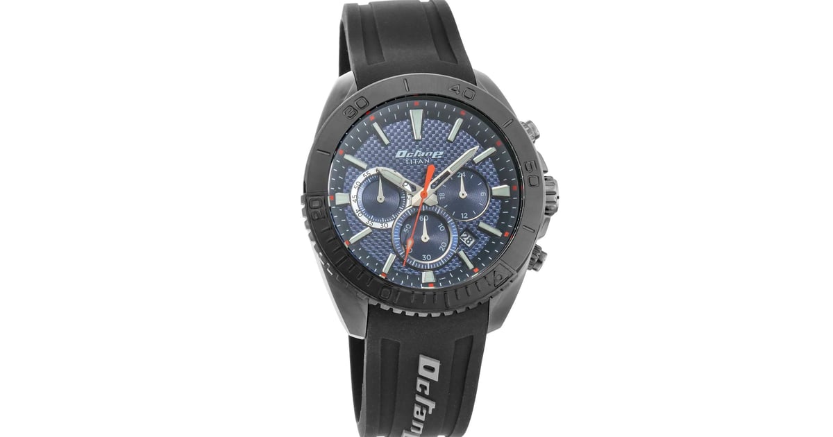 Titan, 90115KP03, Mens Watch Octane Collection Analog, Blue Dial Black ...