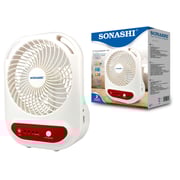Buy Sonashi Portable Rechargeable Fan SRF-607NR Red/White Online in UAE ...