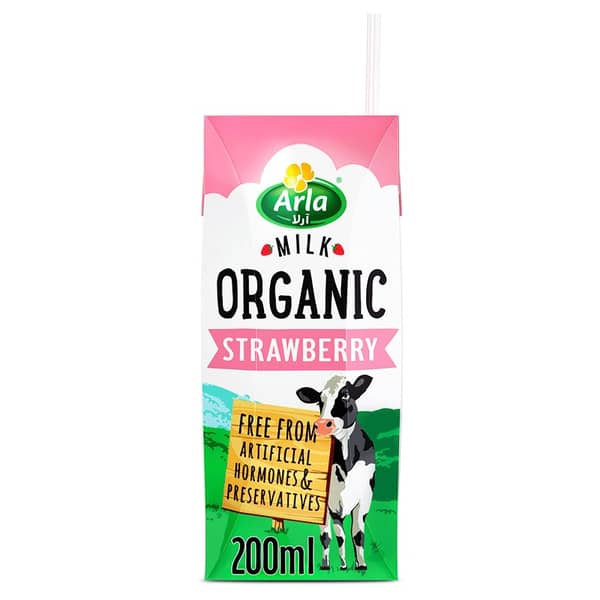 Buy Arla Organic Milk Strawberry 200ml Online in UAE | Sharaf DG