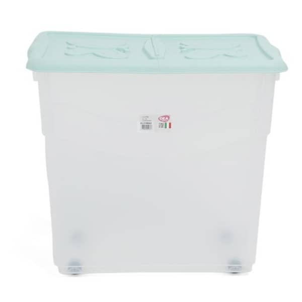 Buy Twin Flap Storage Box With Wheels Green/Clear 80 liter Online in ...