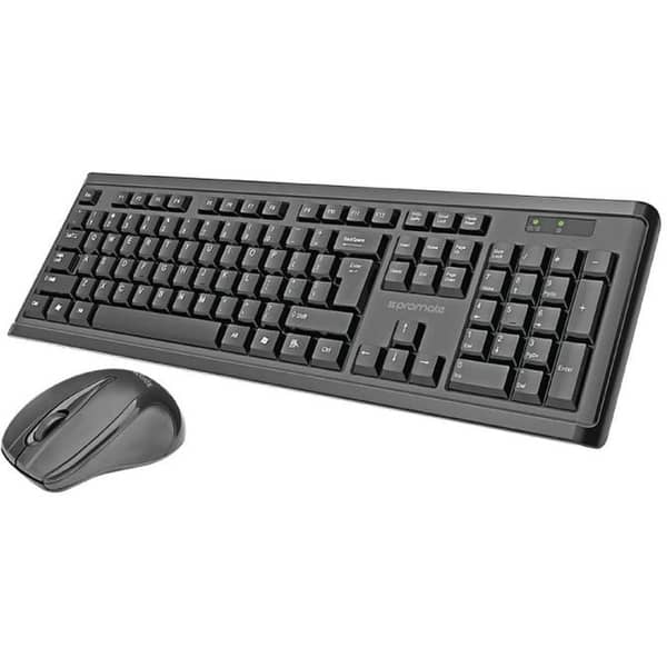 Buy Promate Slim Ergonomic Wireless Keyboard and Mouse Black Online in ...
