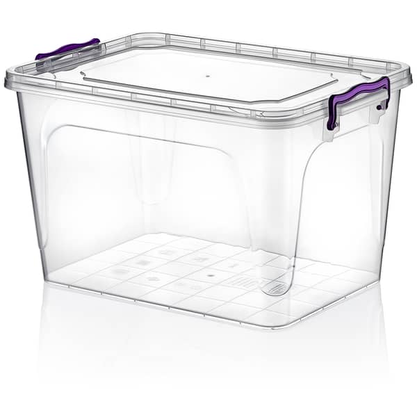 Buy Rectangular Storage Box 30 Litre Transperent Online in UAE | Sharaf DG