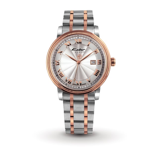 Kolber Classiques 2 Tone Rose Gold Plated Stainless Steel Watch Men ...