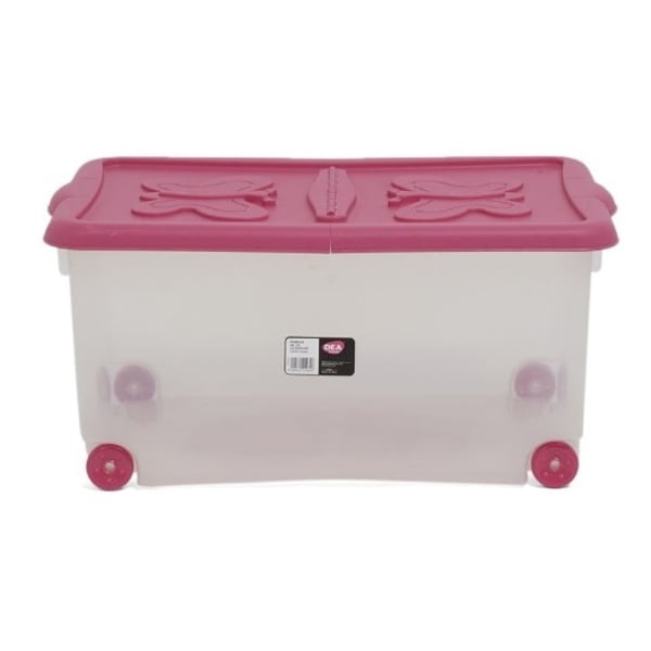 Twin Flap Storage Box Pink/Clear 43 liter price in Bahrain, Buy Twin ...