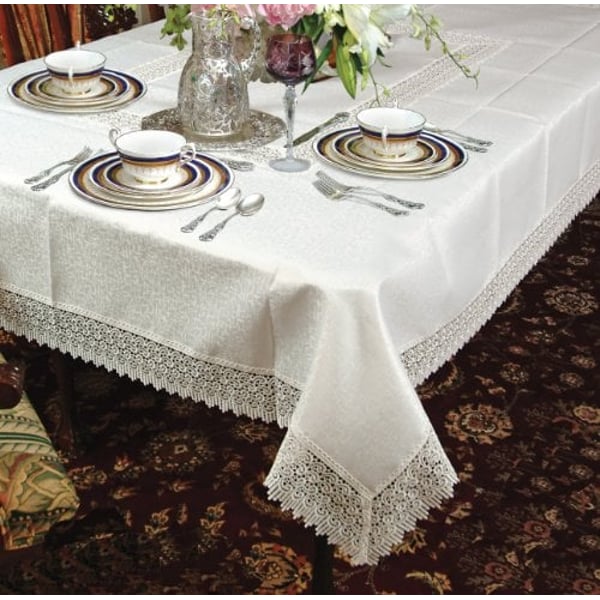 Buy Violet Linen Treasure Lace Oblong/Rectangle Tablecloth, 70″ X 140 ...