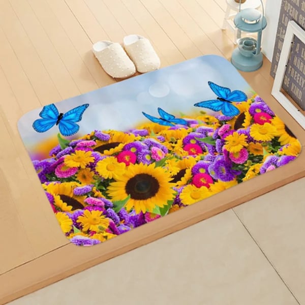 Buy Deals For Less – Home Floor Mat Sunflower & Butterfly Design Online ...