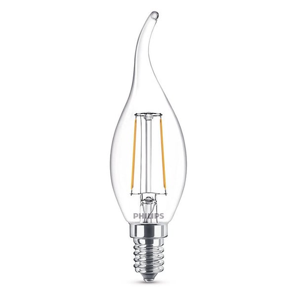 Buy Philips LED Classic Bulb 2-25W BA35 E14 WW CL ND APR Warm White ...