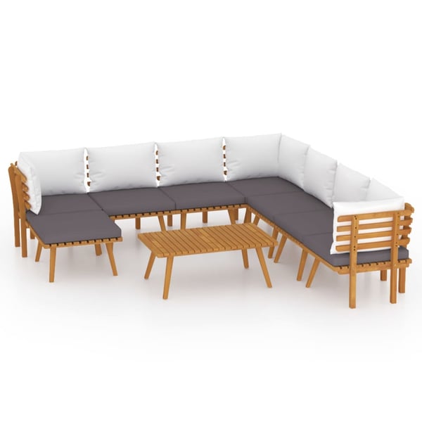 Buy vidaXL 9 Piece Garden Lounge Set with Cushions Solid Acacia Wood ...