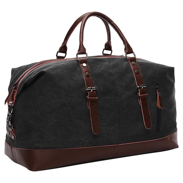 SAMBOX Weekender Leather Duffle Bag Black price in Bahrain, Buy SAMBOX ...