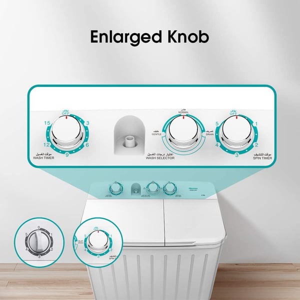 Buy Hisense Twin Tub Washing Machine, 7 Kg, XPB80-5001 Online in UAE | Sharaf DG