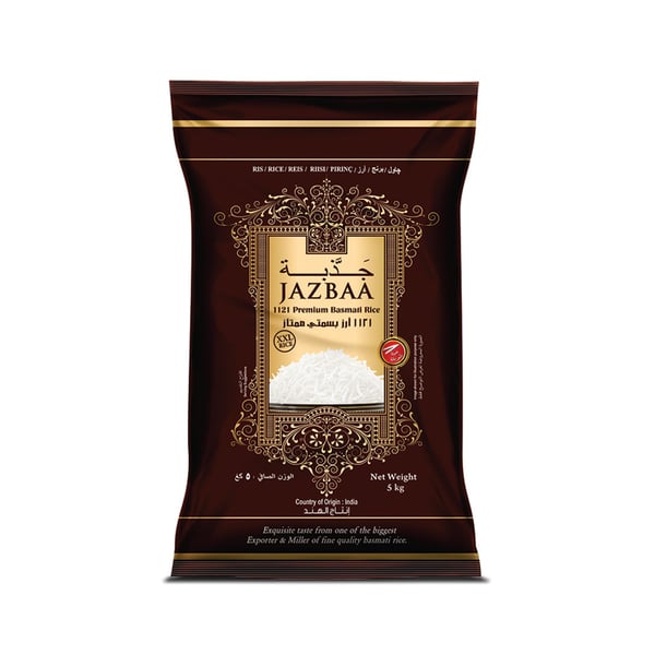 Buy Jazbaa 1121 STEAM BASMATI RICE 5kg Online in UAE | Sharaf DG