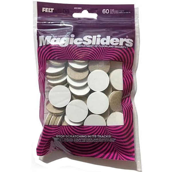Buy Magic Sliders Felt Round Self Stick Furniture Pads 60 Pack Oatmeal ...
