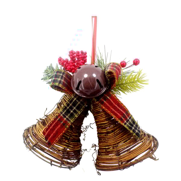 Buy Christmas Rattan Bells 23cm Online in UAE | Sharaf DG