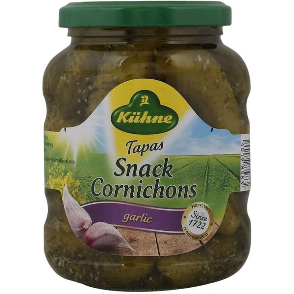Kuhne Tapas Small Gherkins Garlic Cornichons 330g Online Shopping on ...