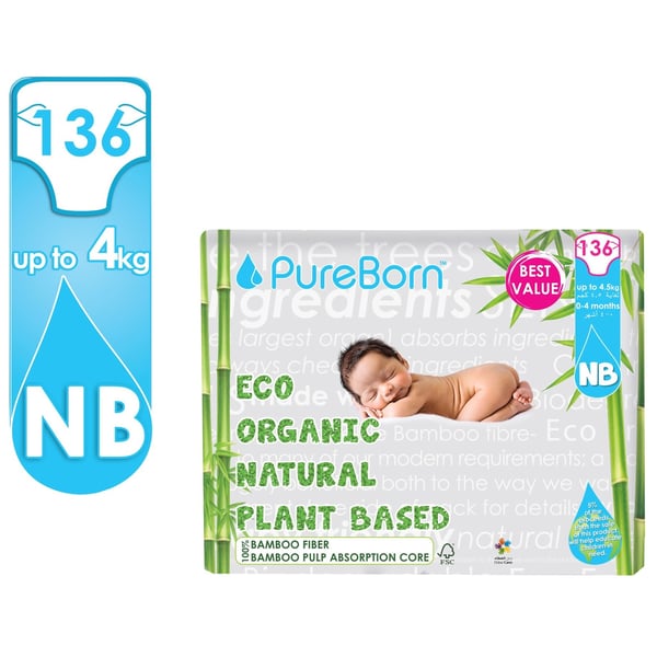 PureBorn 05914 New Born Value 0 to 4.5 kg Pineapple 136Pcs Online ...