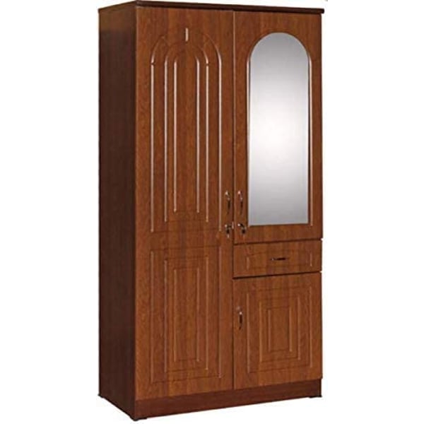 Buy Galaxy Design Tow Door Wardrobe/Cabinet With Exterior Mirror Brown ...