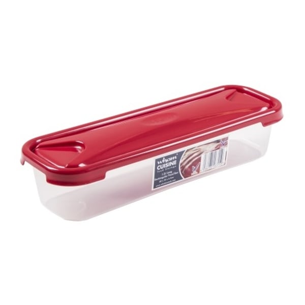 Wham 16315 Cuisine Long Rect Food Box & Lid Clear/Chili Red 1.2L price ...
