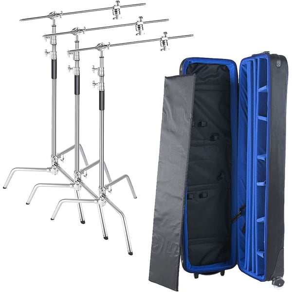 Buy COOPIC C Stand Stainless Steel 336cm/10.8ft Max. Height Studio ...